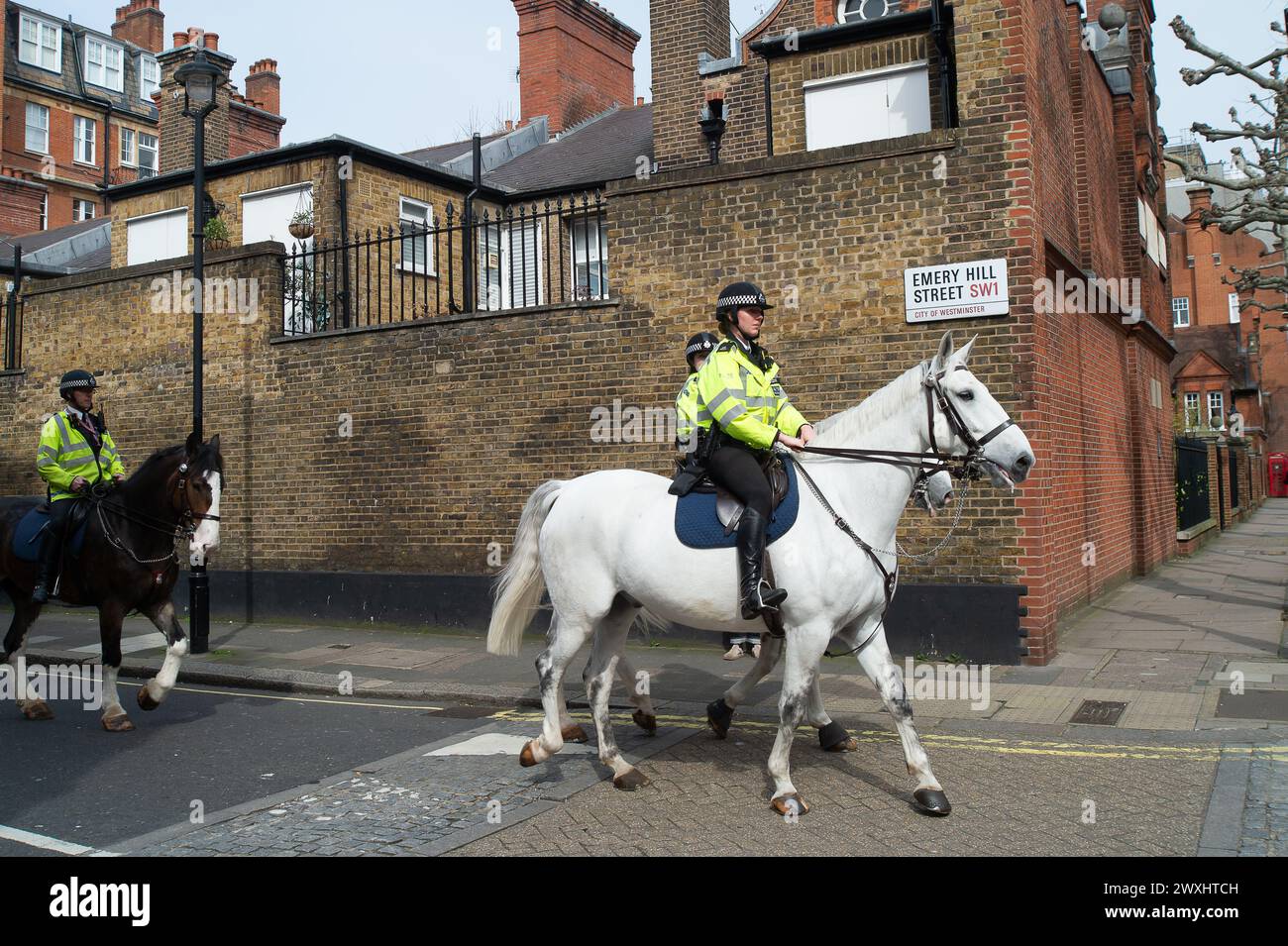London, UK. 26th March, 2024. A Mounted Section Met Police Officers in ...
