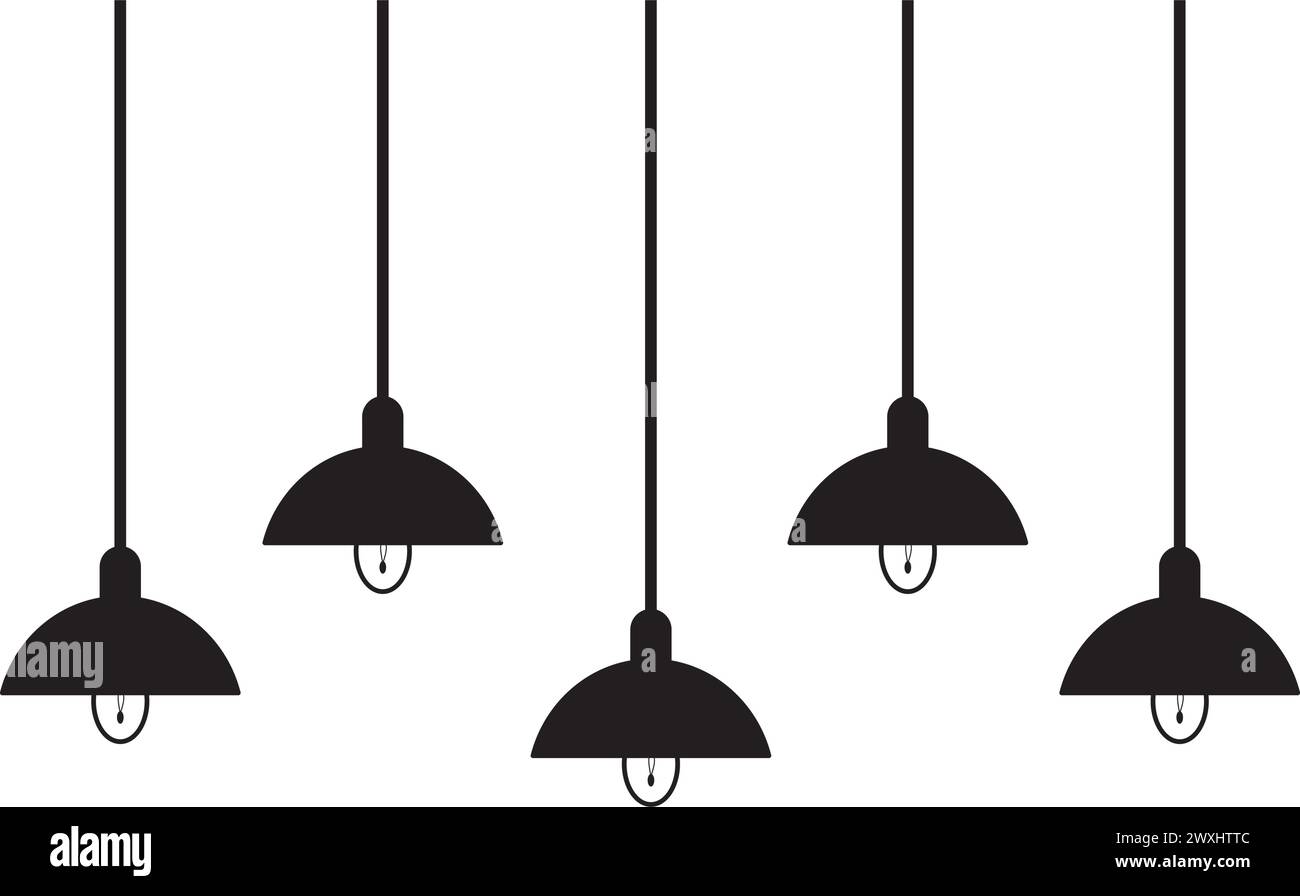 Ceiling Lamp Icon, Home Ceiling Hanging Lighting Lamp Vector Art ...