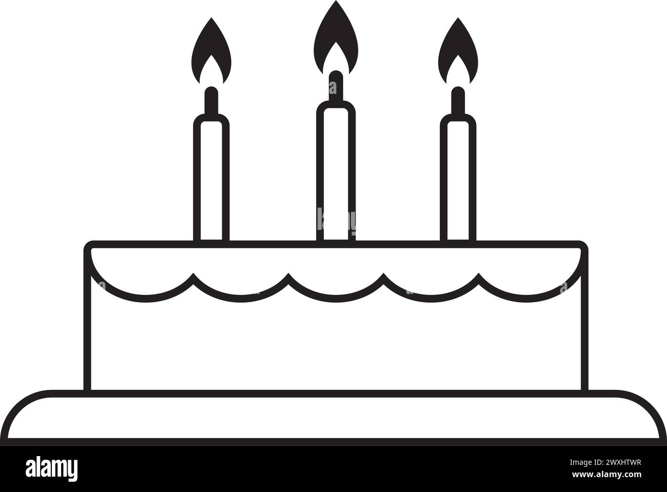 birthday cake vector icon illustration simple design Stock Vector Image ...