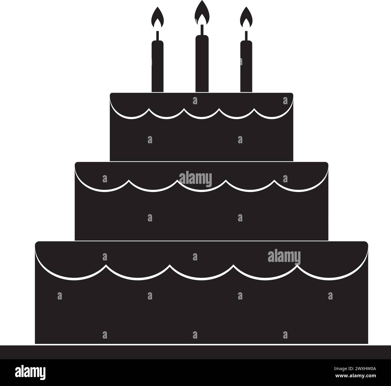 Birthday simple vector icon Black and White Stock Photos & Images - Alamy