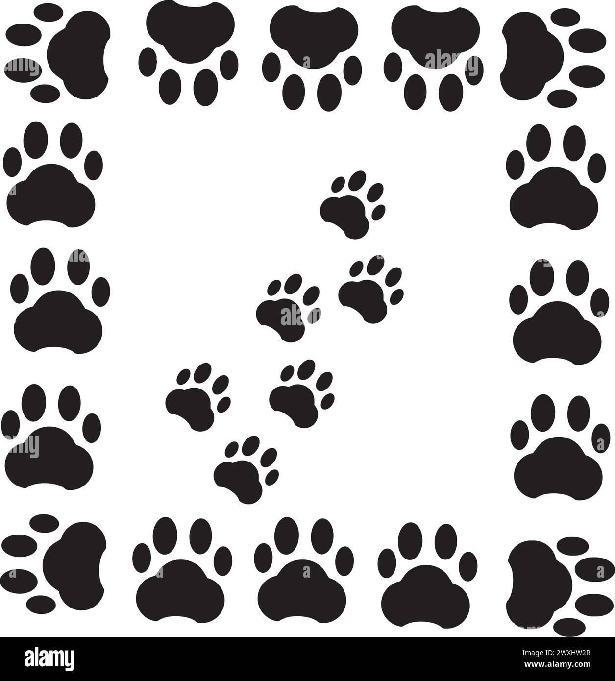 Dog or Cat Paw Print, Animal Feet. Flat Vector Icon illustration logo ...