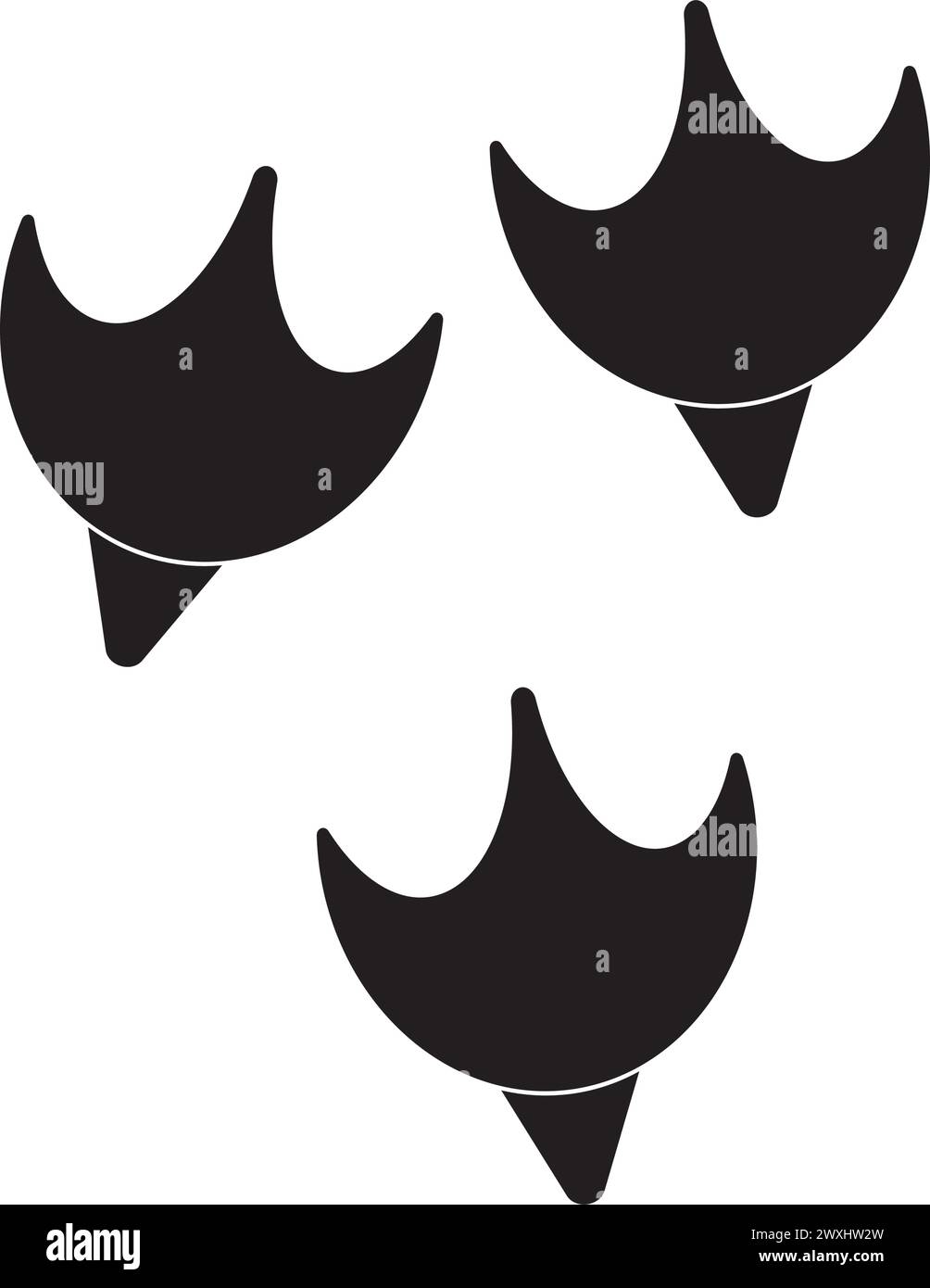 Animal Footprint, Duck Paw, Goose Trace. Flat Vector Icon illustration ...
