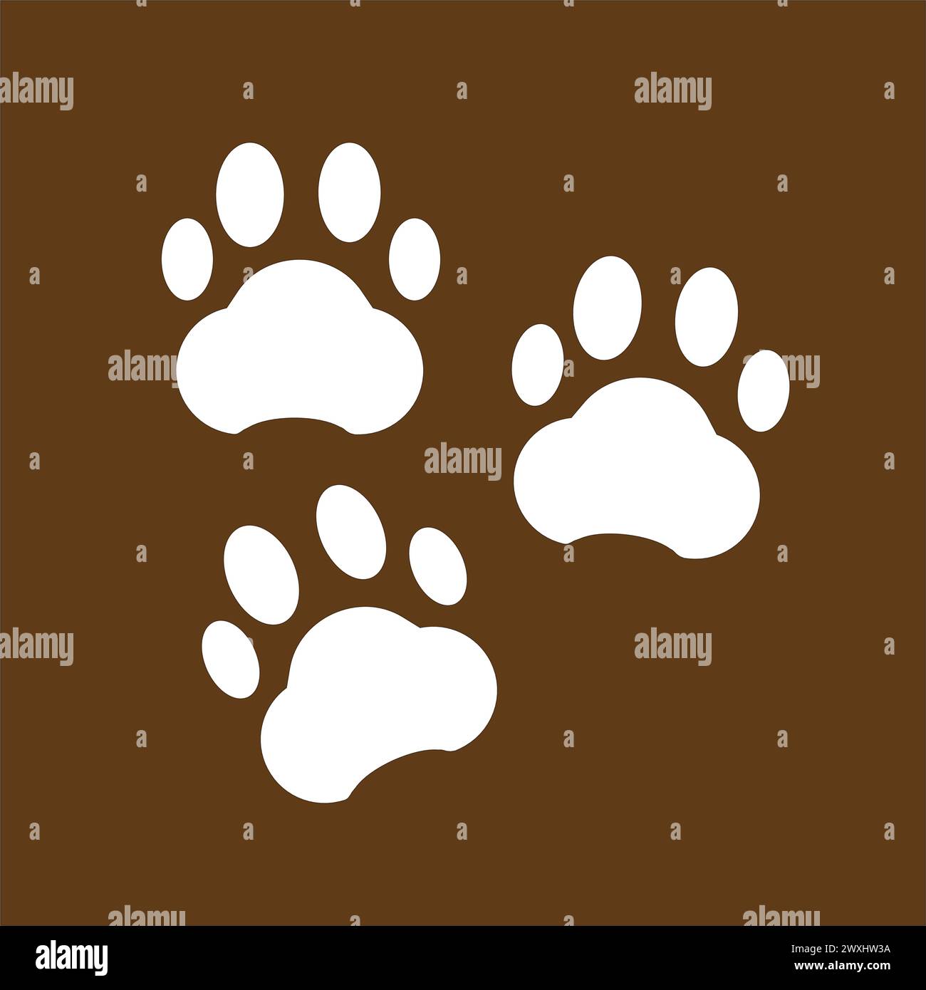 Dog or Cat Paw Print, Animal Feet. Flat Vector Icon illustration logo ...
