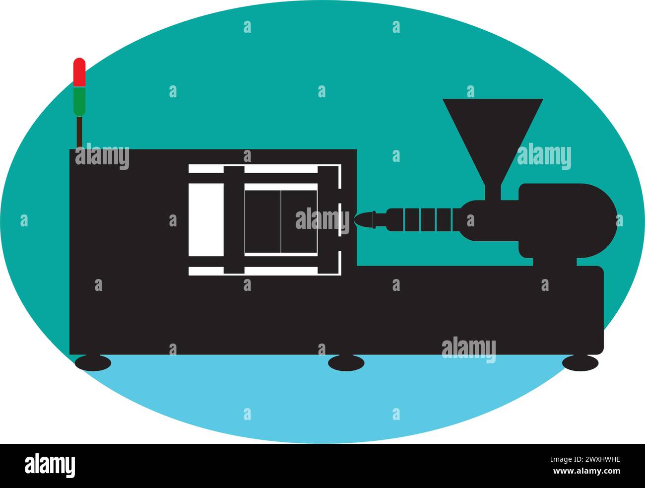 Vector diagram of an electric or hydraulic injection molding machine ...