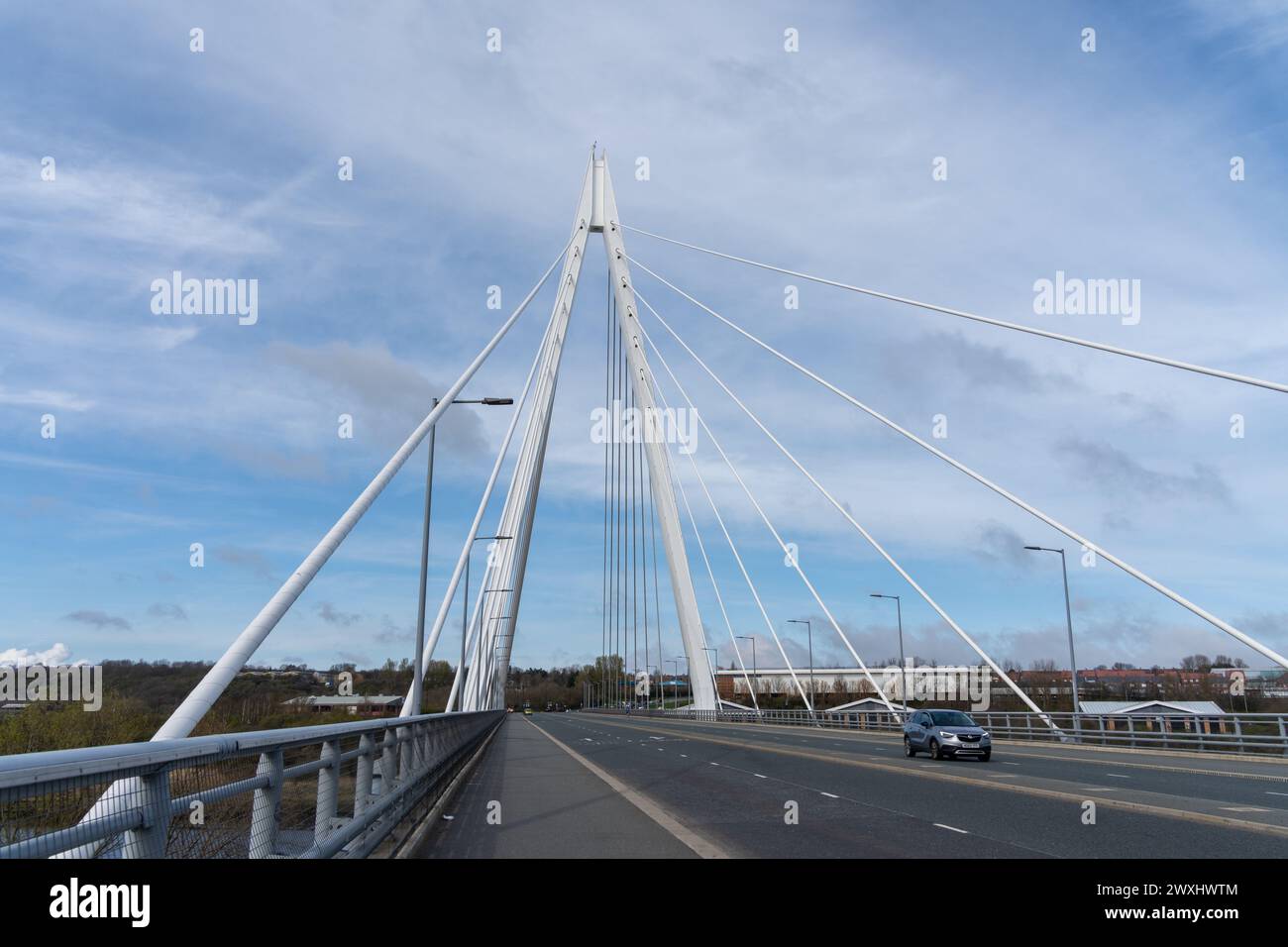 The Northern Spire Bridge over the River Wear, at Sunderland, UK ...