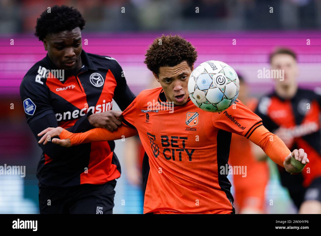 Almere, Netherlands. 31st Mar, 2024. ALMERE, NETHERLANDS - MARCH 31: Darius Johnson of FC ...