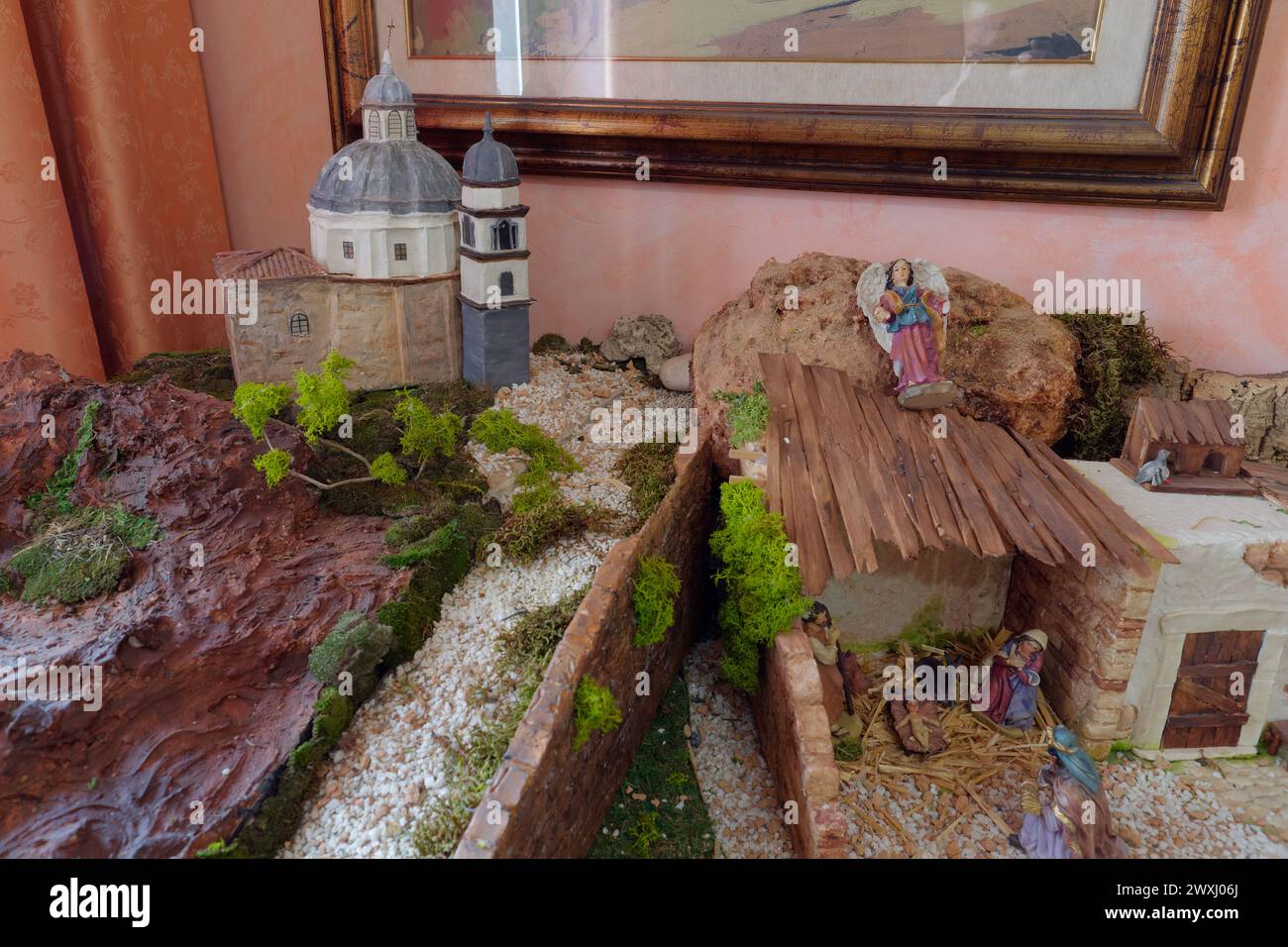 Model Nativity scene in a house in Montefiascone, Lazio Region, Italy ...