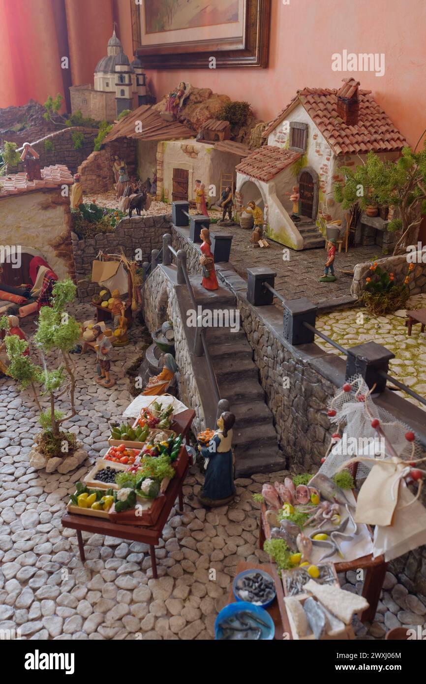 Model Nativity scene in a house in Montefiascone, Lazio Region, Italy ...