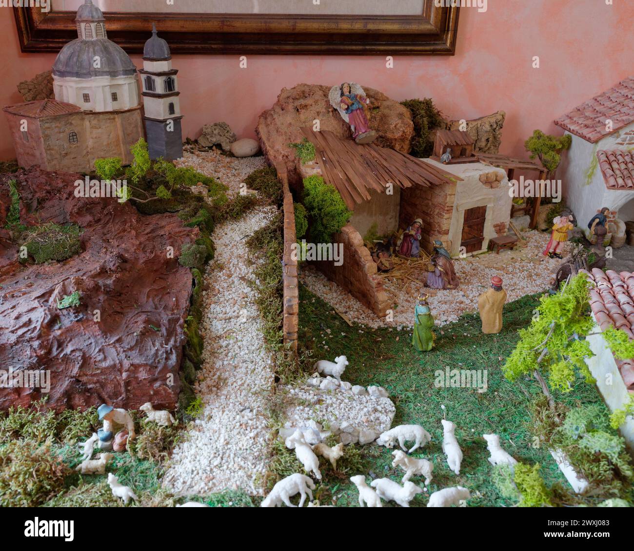 Model Nativity scene in a house in Montefiascone, Lazio Region, Italy ...