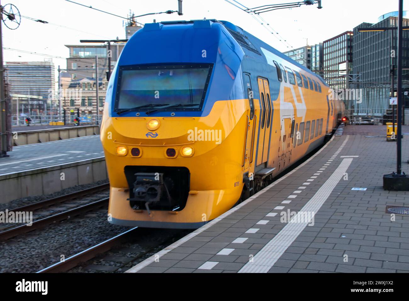 VIRM intercity train arrives at Amsterdam Central station in the ...
