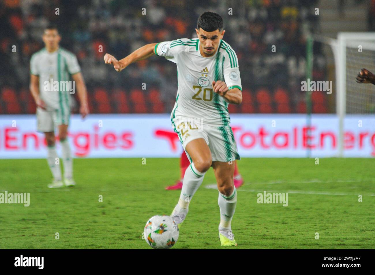 ABIDJAN, COTE D'IVORE - JANUARY 15; Youcef Atal of Algeria during the TotalEnergies Caf Africa ...