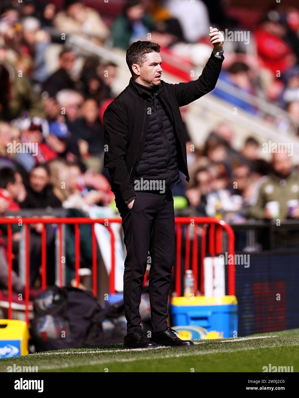 Manchester United manager Marc Skinner during the Barclays Women's ...