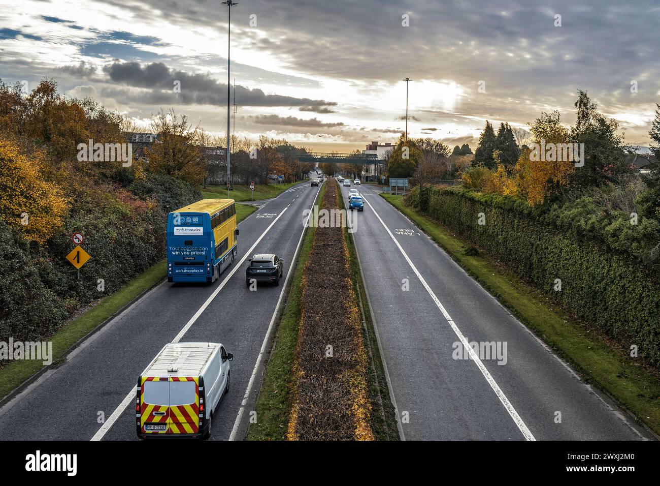 Finglas Road, N2 at autumn. Dublin. Ireland Stock Photo - Alamy