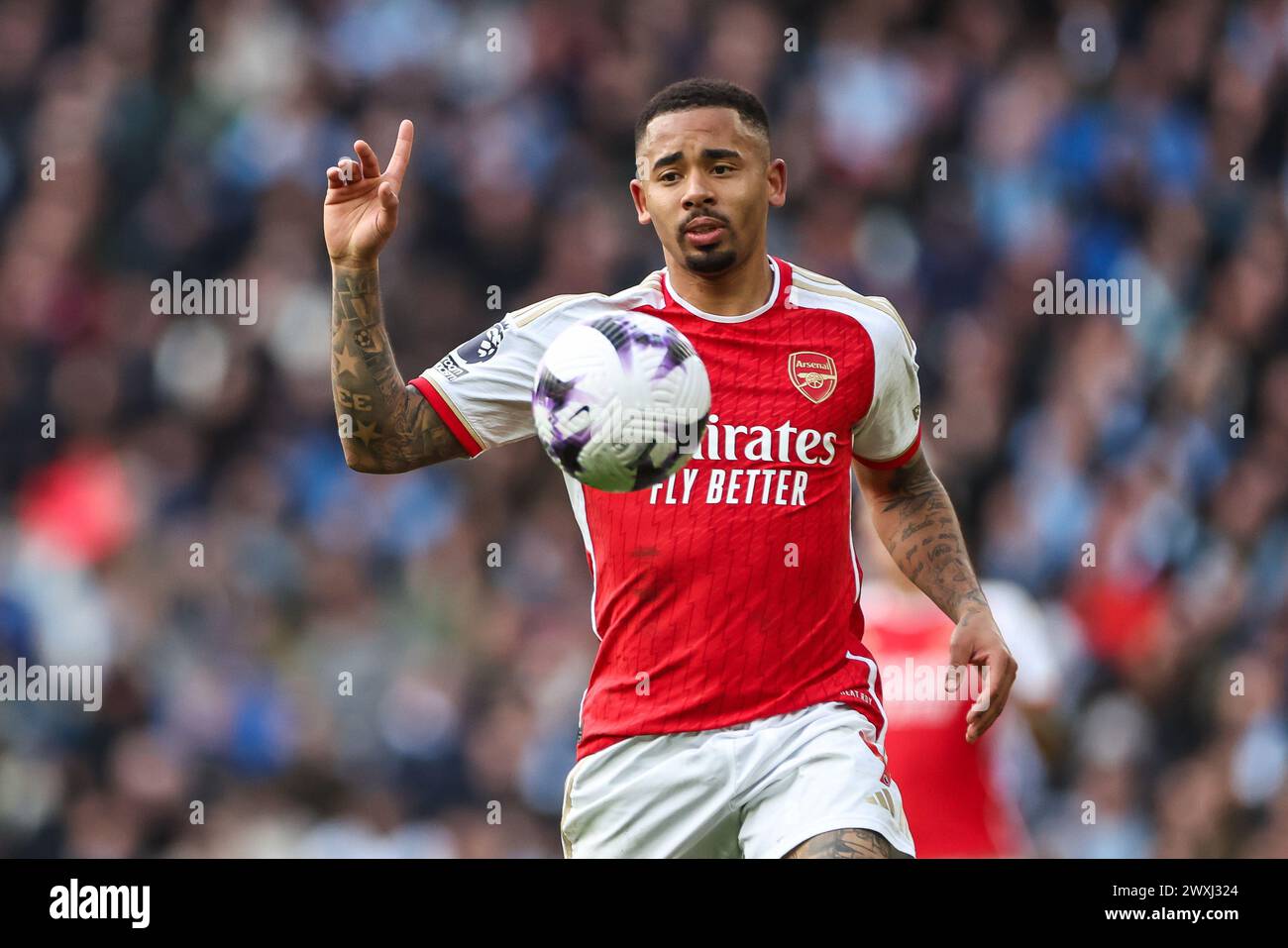 Gabriel Jesus of Arsenal in action during the Premier League match ...