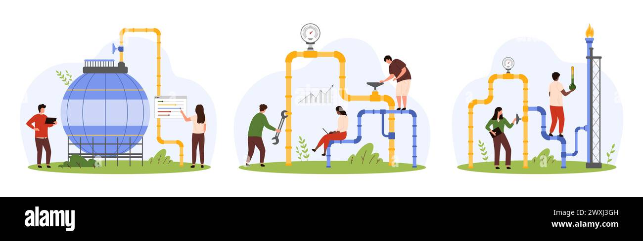 Natural gas pipeline and storage tank inspection for leaks, maintenance ...