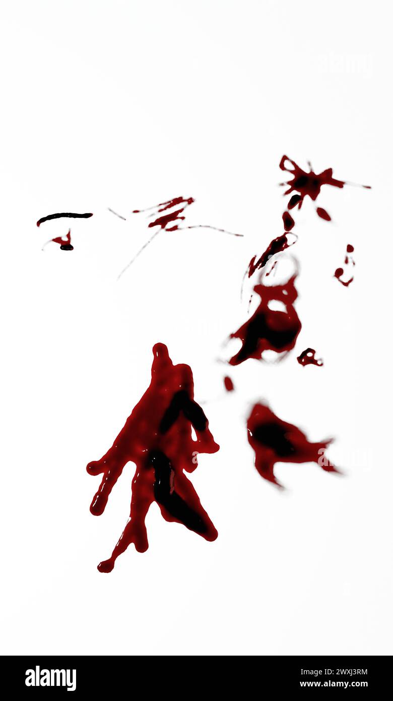 3d render of blood stain, splatter or spatter for crime scene or ...