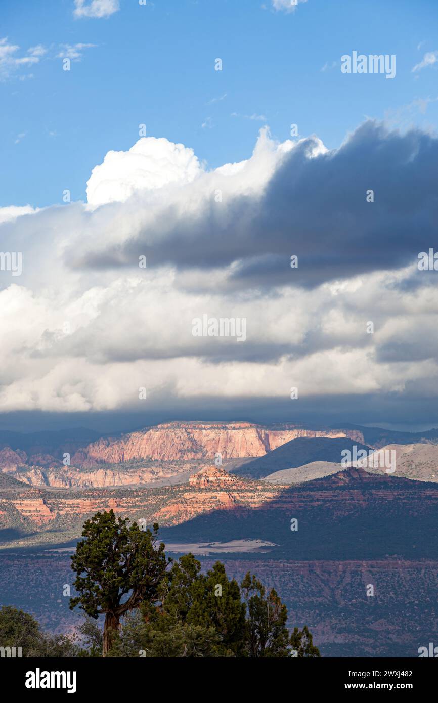 Zion National Park's dramatic mountains in afternoon sunshine with ...