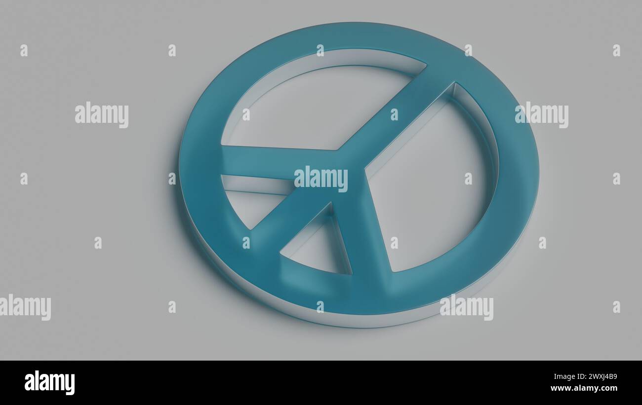 Turquoise peace symbol 3D rendered illustration Stock Photo - Alamy