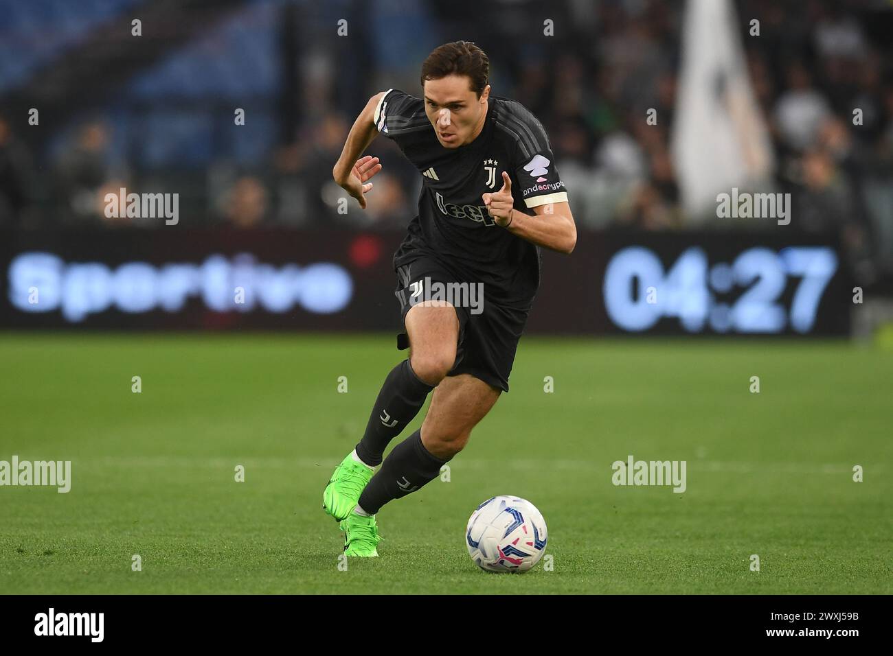 Federico Chiesa of Juventus FC during the Serie A football match ...