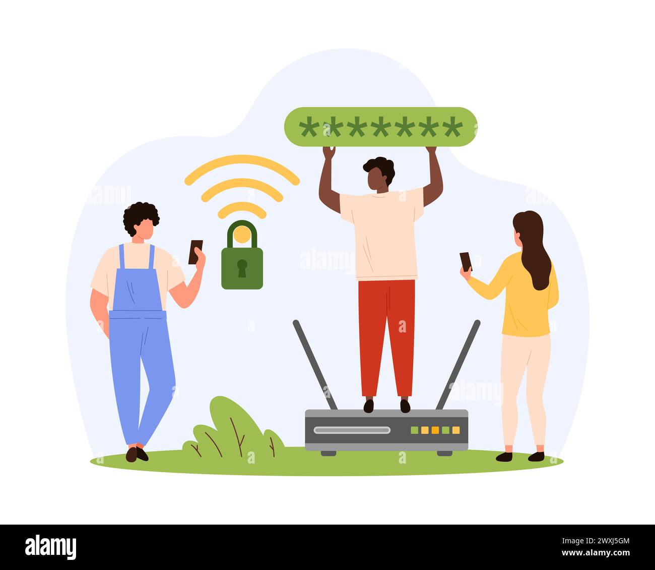 Wireless connection protection with password, cyber security and wifi ...