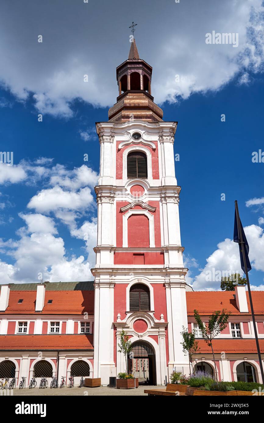 baroque buildings with belfry of a former monastery in Poznan, Poland ...