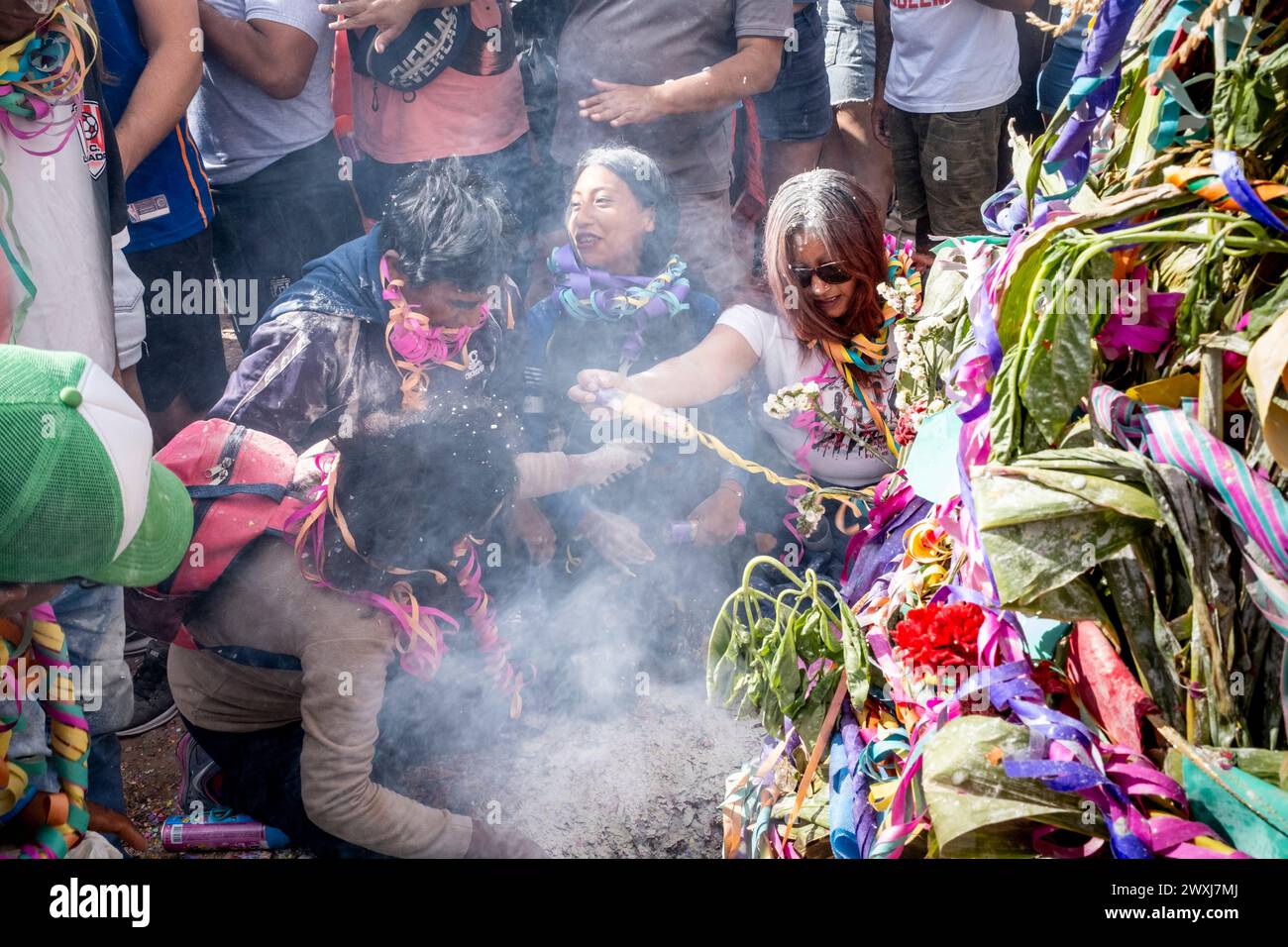 People Place Offerings At A Mojon (Special Place) During The Annual ...