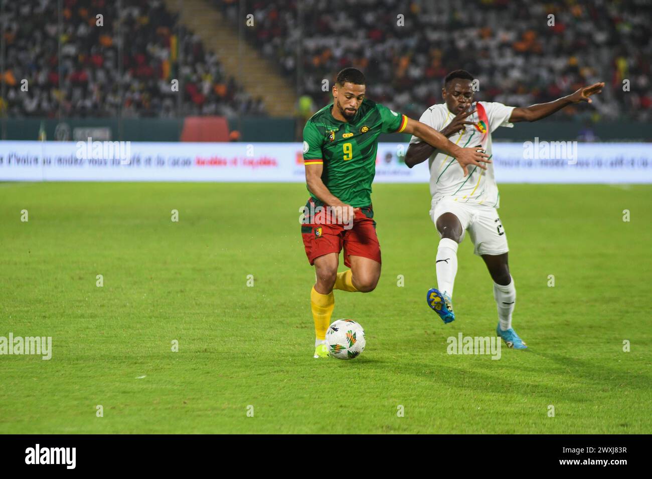 YAMOUSSOUKRO, COTE D'IVORE - JANUARY 15; Frank Magri of Cameroon and ...