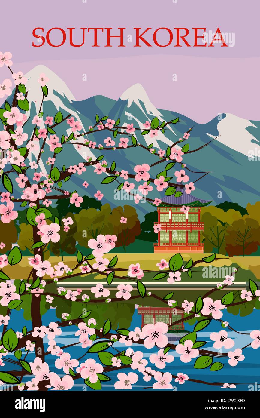 Vintage Travel poster South Korea Stock Vector Image & Art - Alamy