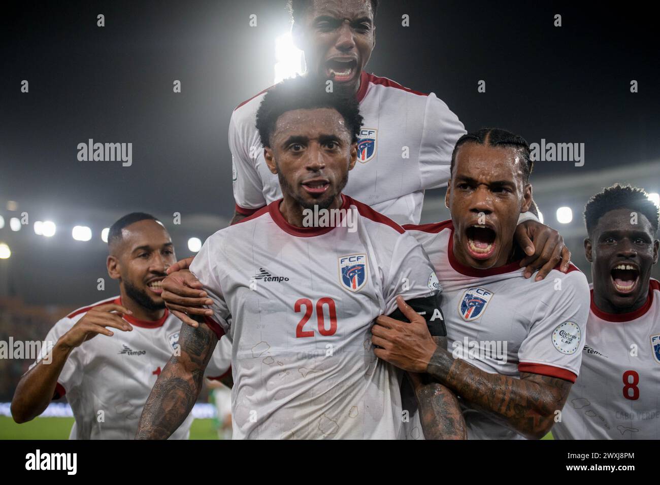 ABIDJAN, COTE D IVOIRE - JANUARY 29; Cape Verde celebrate goal during ...