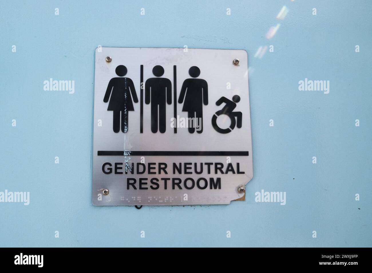 New York, New York, USA. 30th Mar, 2024. A sign of a 'Gender Neutral ...