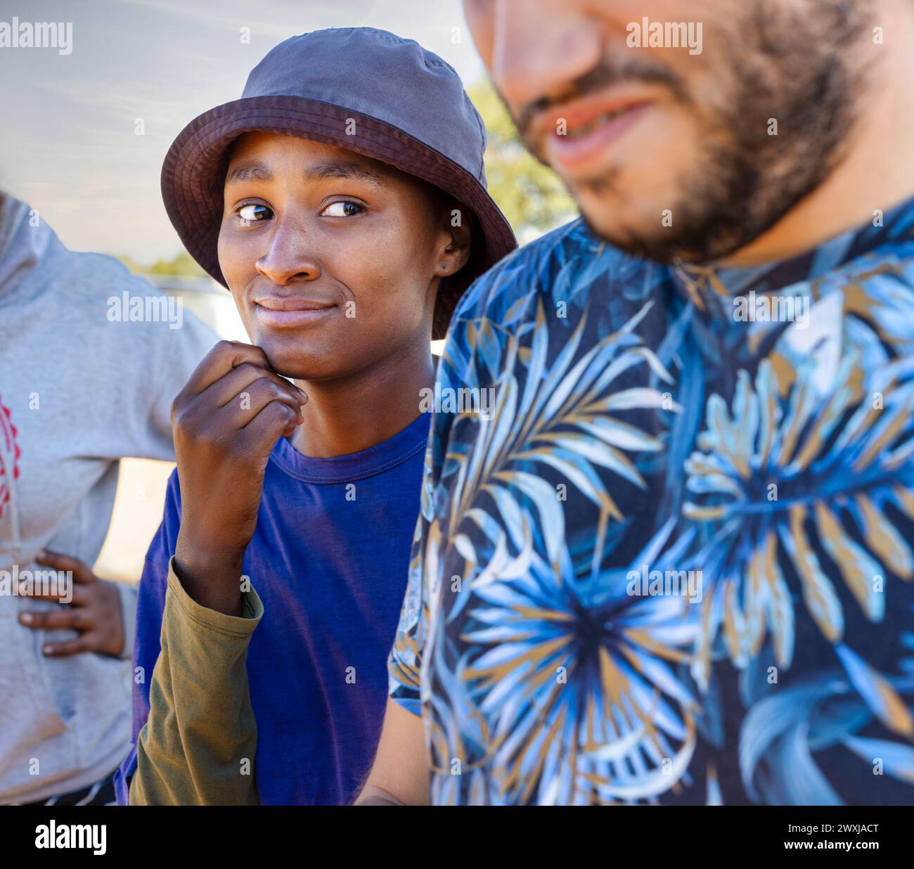 smiling african teenager in the village ngo charity volunteers helping ...