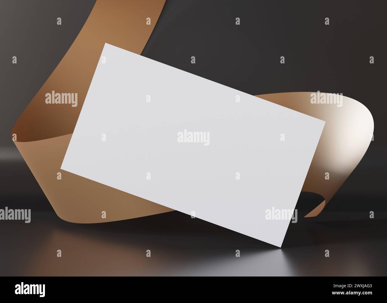 Elegant business card mockup with a reflective surface and dynamic ...