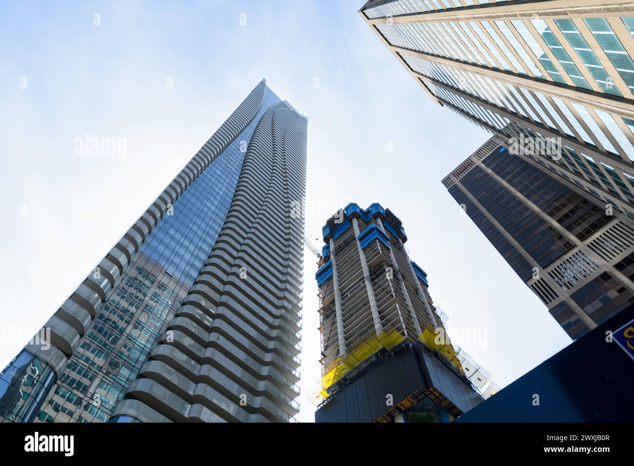 The One, construction site of a skyscraper tower in the intersection of ...
