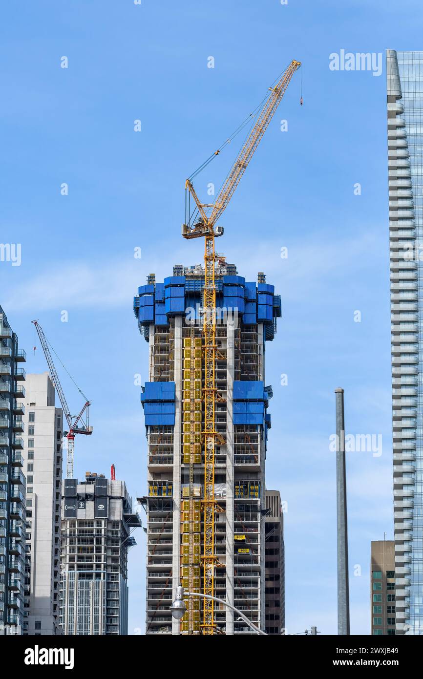 The One, construction site of a skyscraper tower in the intersection of ...