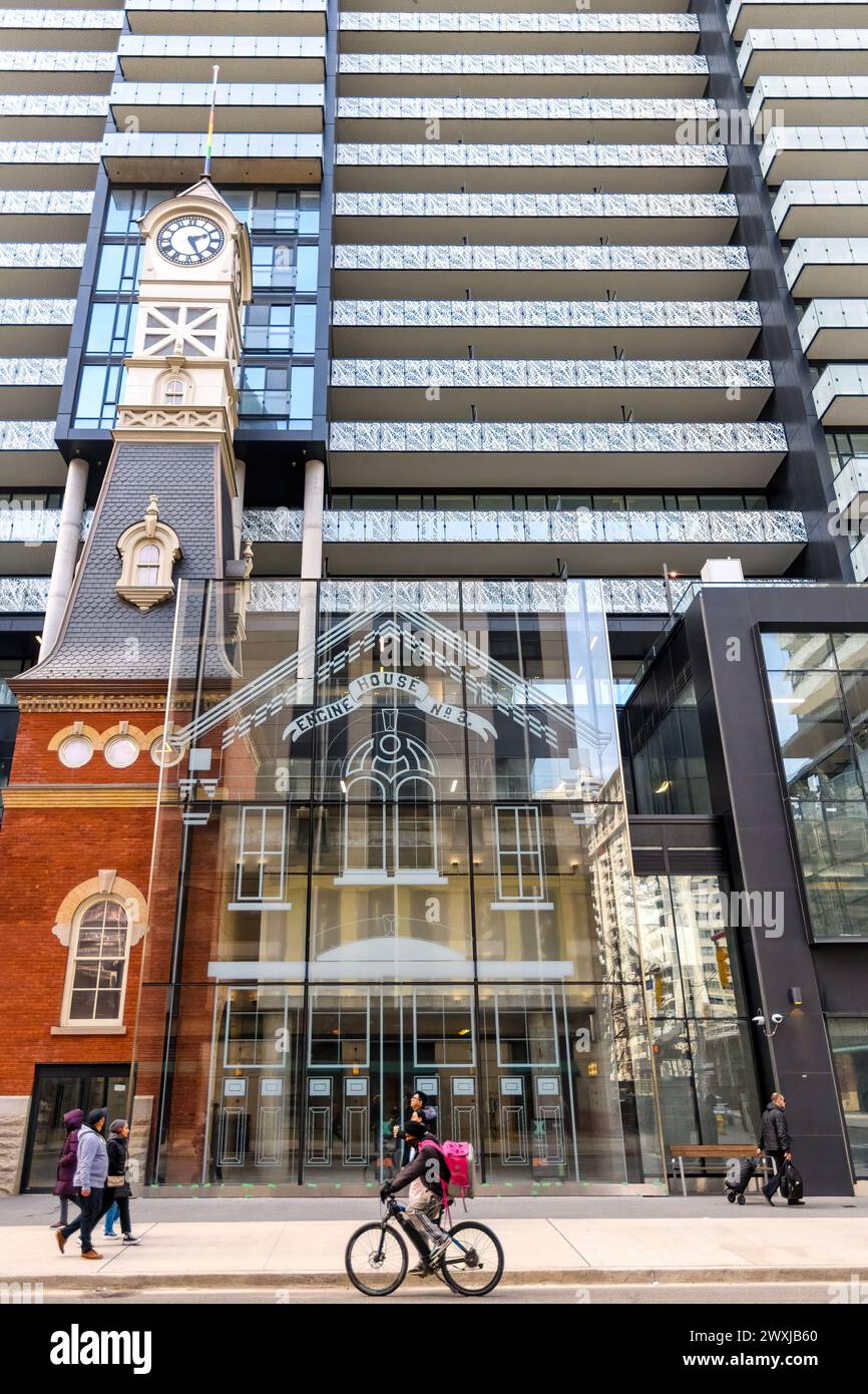 People out and about the Engine House Number 3 in Yonge Street, Toronto ...