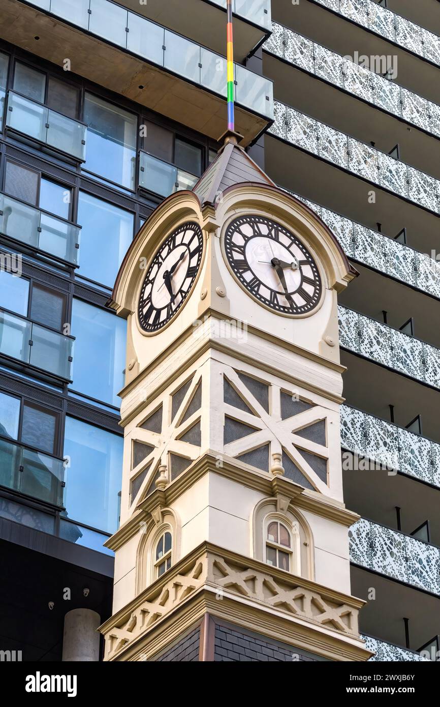 Heritage clock tower in Engine House Number 3, a former fire station in ...