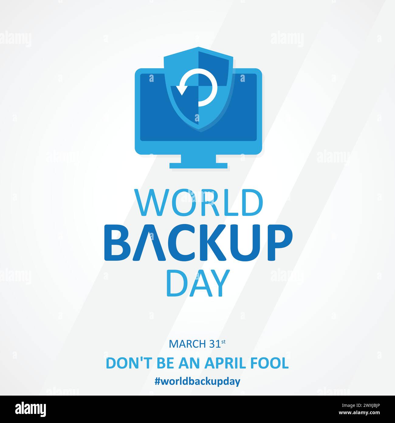 Letter World Backup Day element template design March 31st. Vector ...