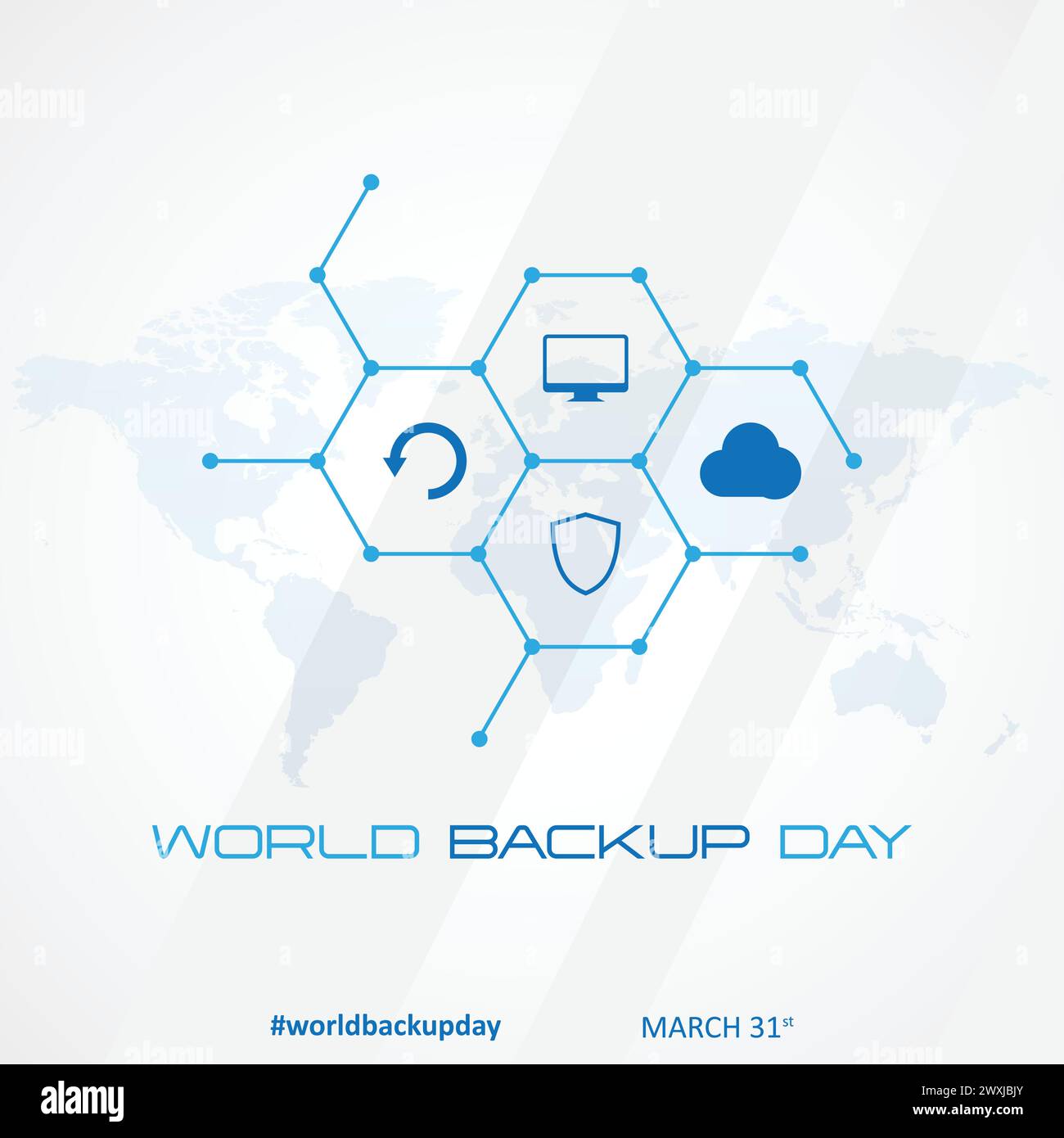 Letter World Backup Day element template design background March 31st. Vector illustration Stock ...