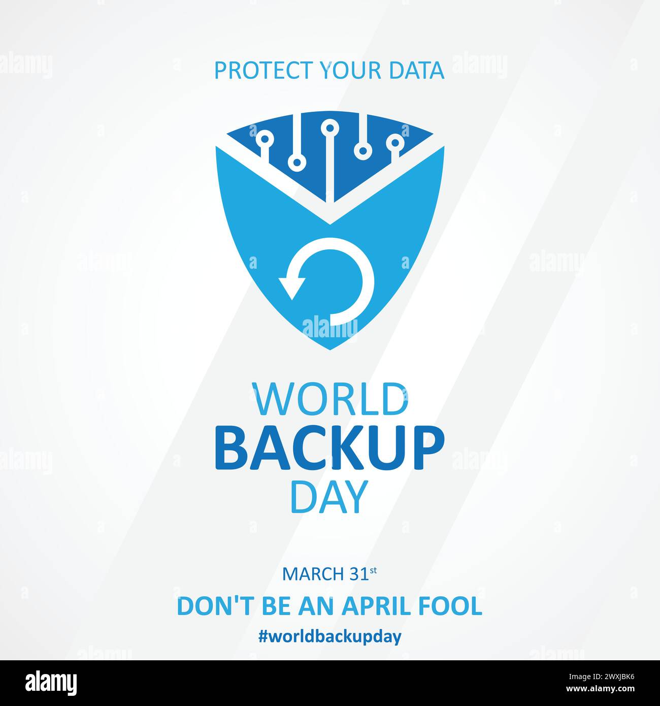 Letter World Backup Day element template design March 31st. Vector illustration Stock Vector ...