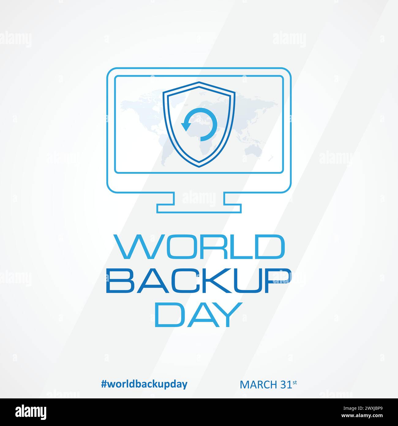 Letter World Backup Day element template design background March 31st. Vector illustration Stock ...