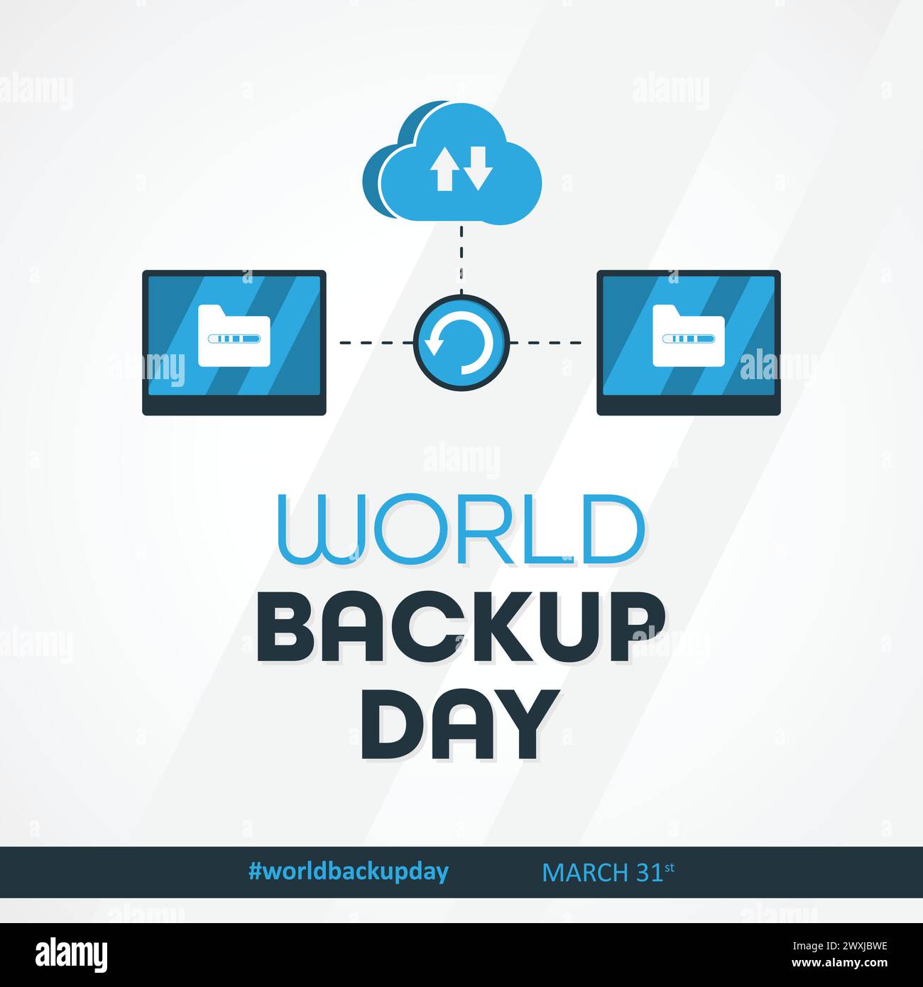 Letter World Backup Day element template design March 31st. Vector ...