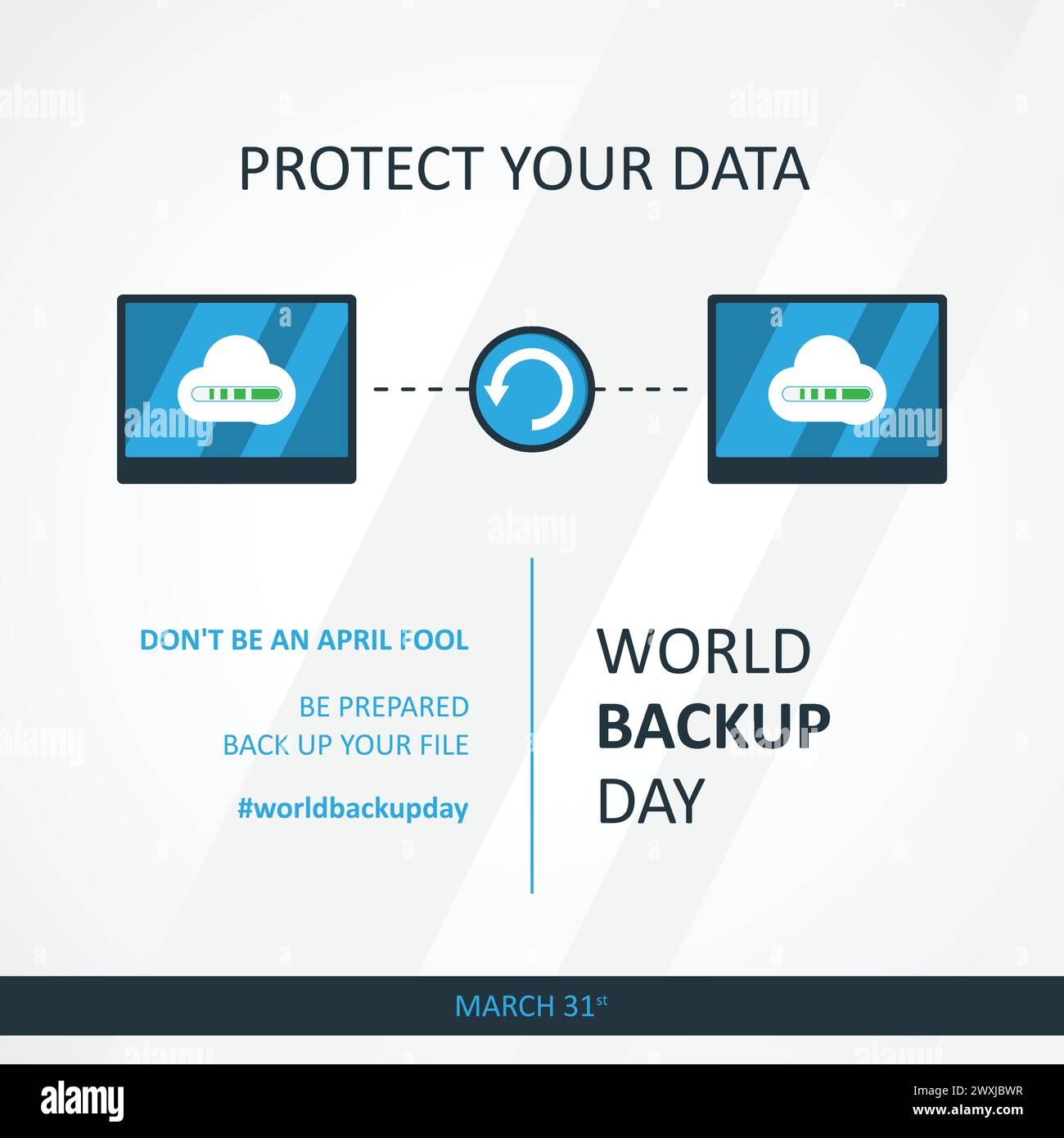 Letter World Backup Day element template design March 31st. Vector illustration Stock Vector ...