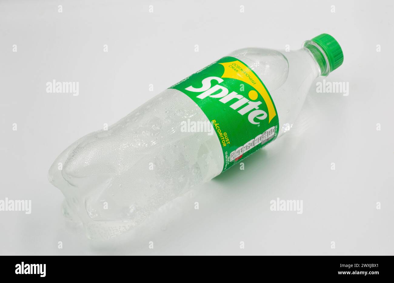 Kyiv, Ukraine - September 16, 2023: Sprite lemon lime sweet soft drink ...