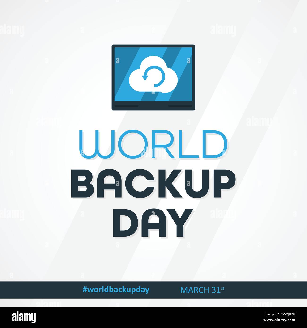 Letter World Backup Day element template design March 31st. Vector illustration Stock Vector ...