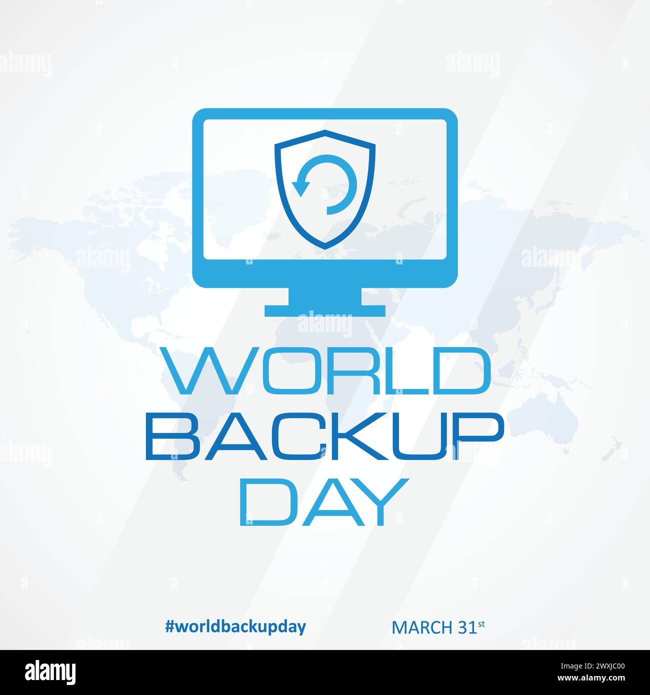 Letter World Backup Day element template design background March 31st. Vector illustration Stock ...