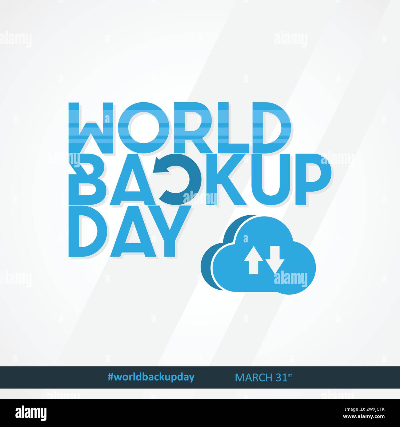 Letter World Backup Day element template design March 31st. Vector illustration Stock Vector ...