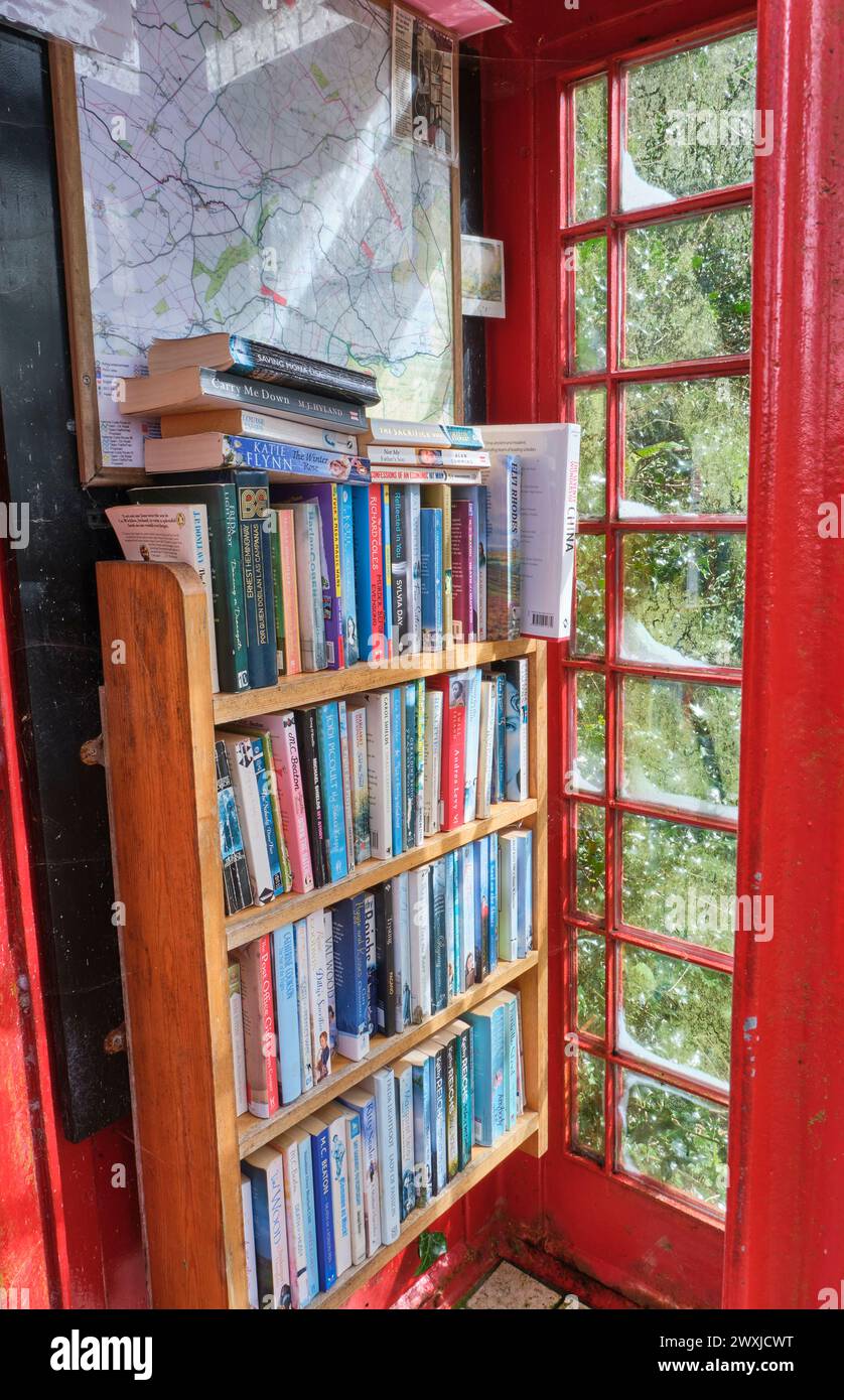 The Library Telephone Box at Abdon, Brown Clee Hill, Shropshire Stock ...