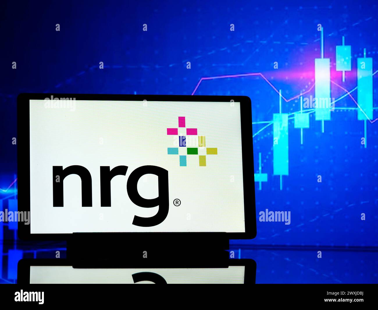 Germany - March 31, 2024: In this photo illustration, NRG Energy, Inc ...