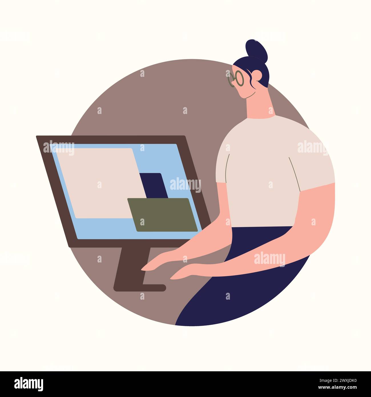 Women with glasses Stock Vector Images - Alamy