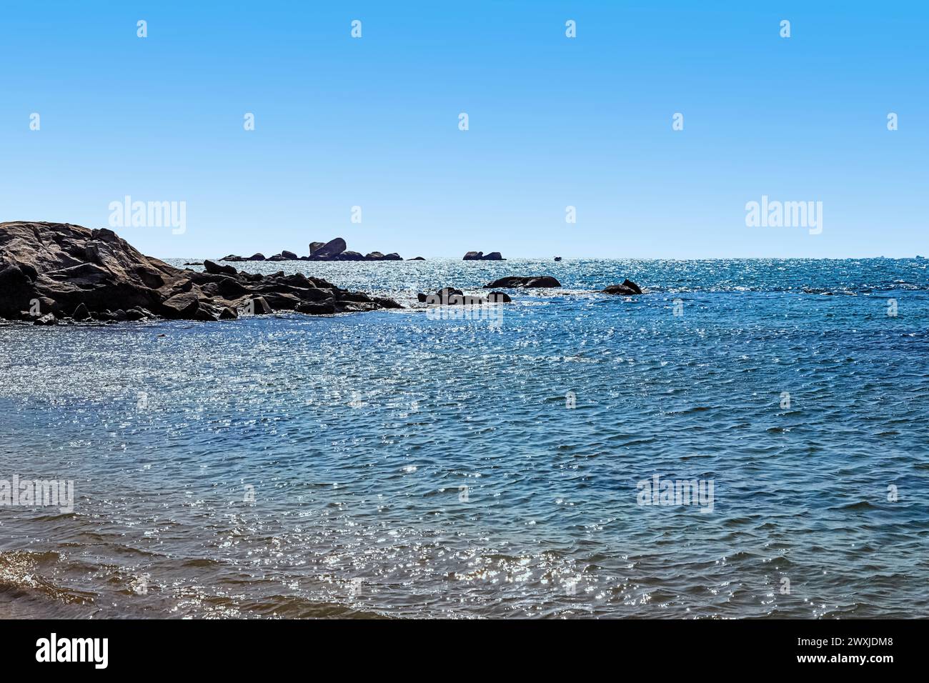 Huge rocks on the shore of the South China Sea in the World's End park ...